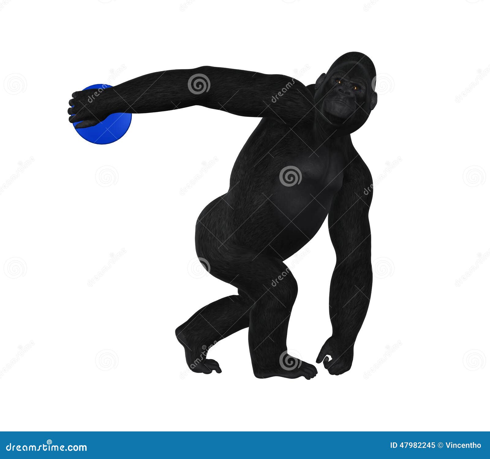 Gorilla Discus Thrower Discobolus Illustration Stock Image ...