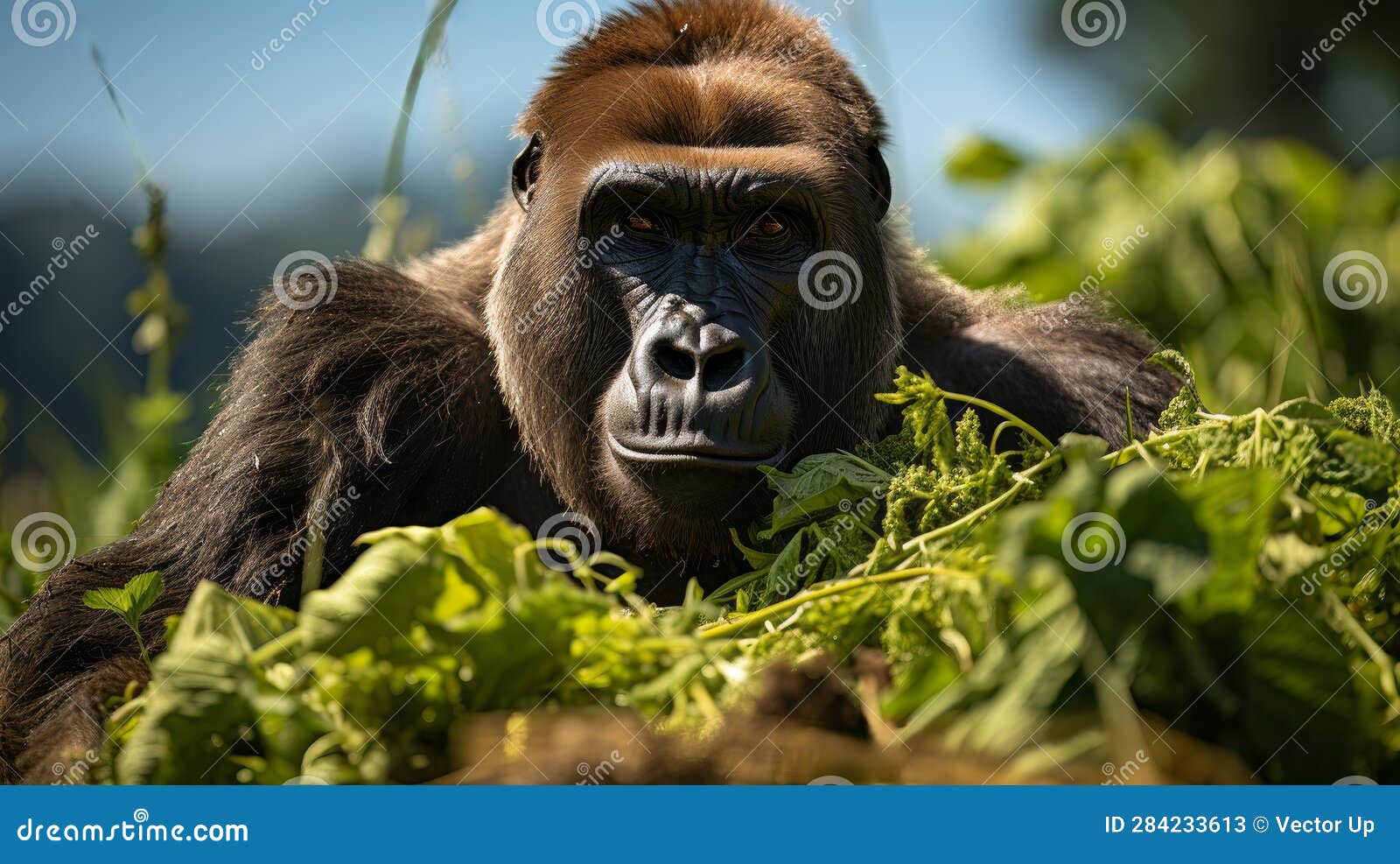 Gorilla Eating Ice Cream. Cute Wallpapers Royalty-Free Stock Photo ...
