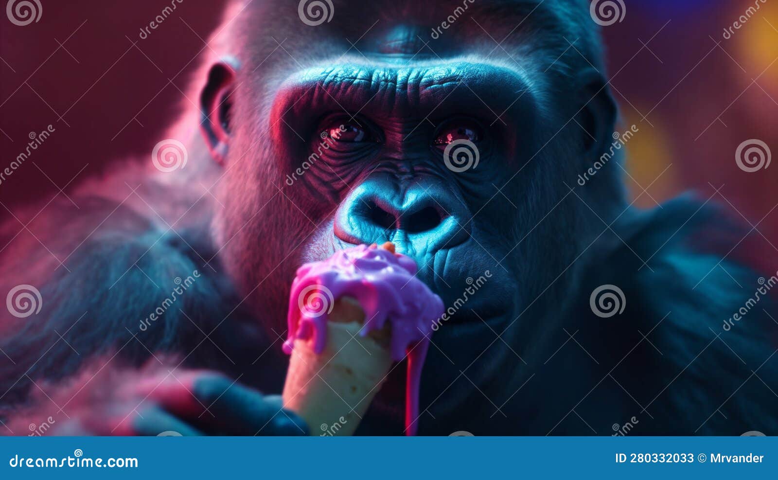 Gorilla Eating Ice Cream. Cute Wallpapers Stock Illustration ... Gorilla Eating Ice Cream. Cute Wallpapers Stock Illustration ...