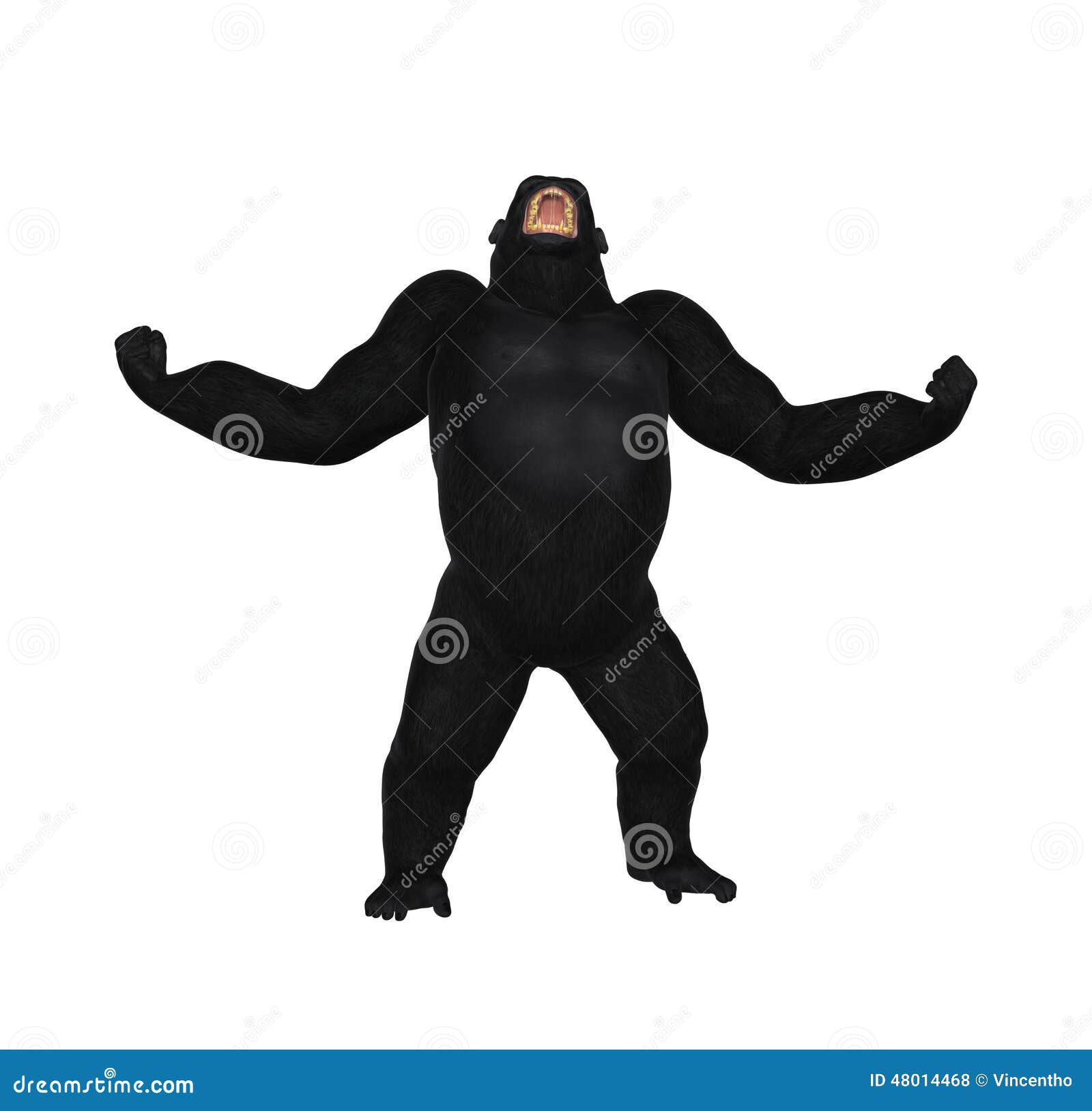Gorilla In A Dominant Pose Royalty-Free Illustration | CartoonDealer ...