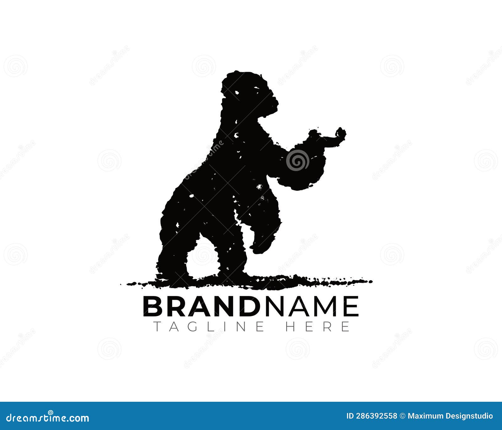 Standing Gorilla Holding Empty Something in Black Inksplash Vintage ...