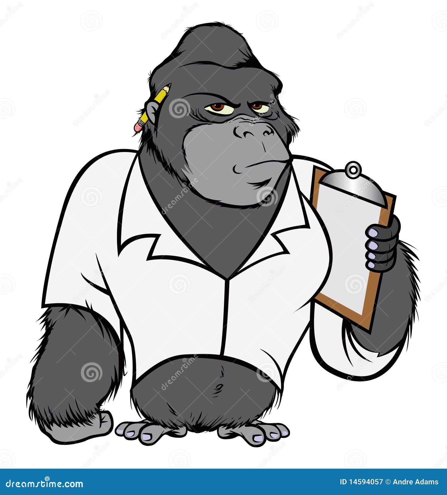 Gorilla lab suit stock vector. Illustration of cartoon - 14594057