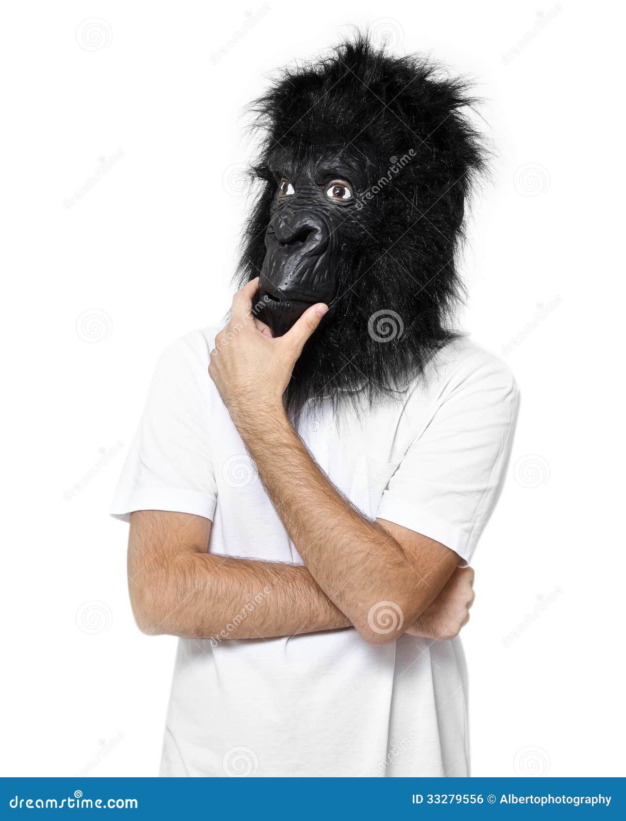 Gorilla man thinking stock photo. Image of background - 33279556