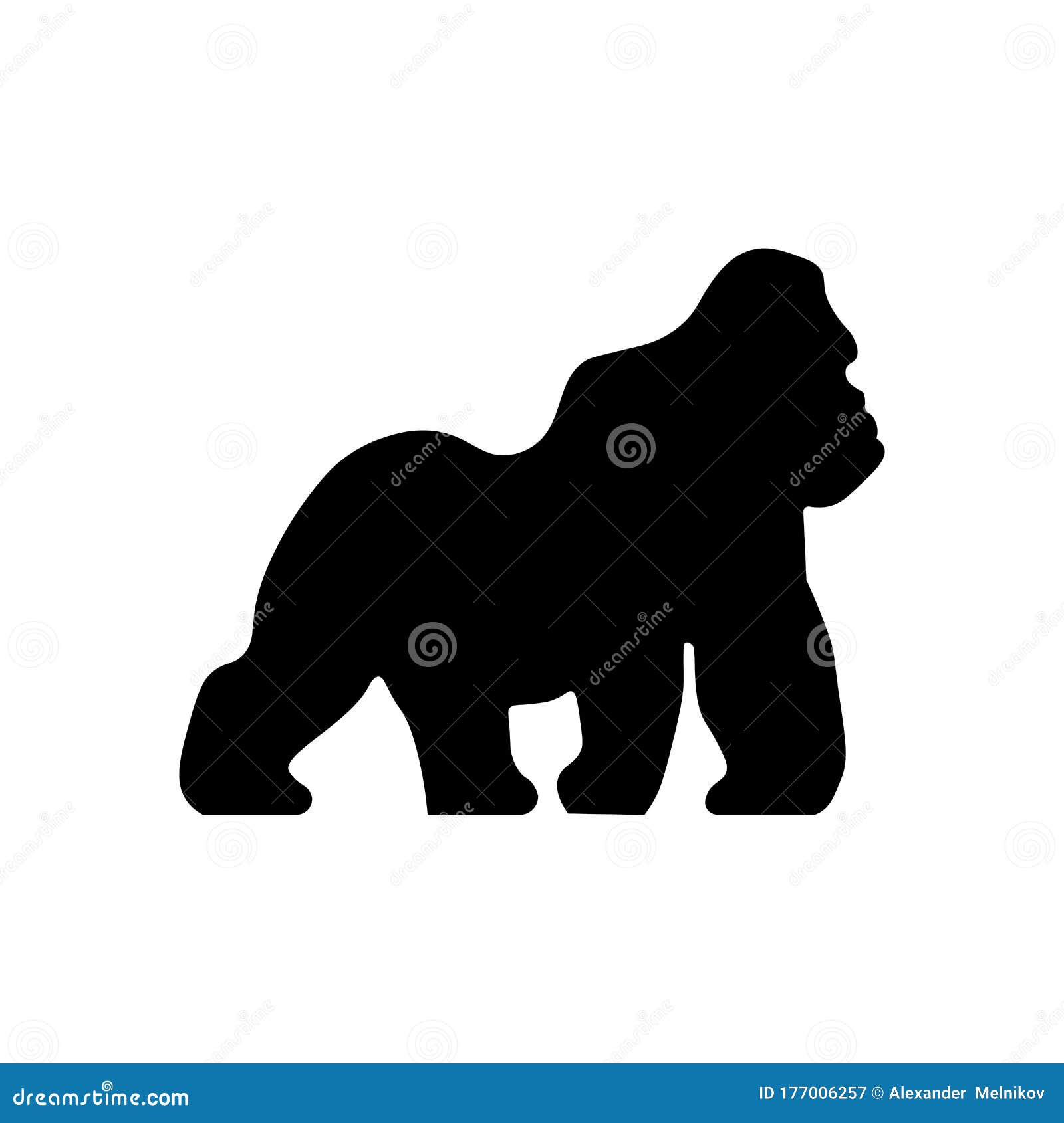 Gorilla Monkey Black Sign Icon. Vector Illustration Eps 10 Stock ...