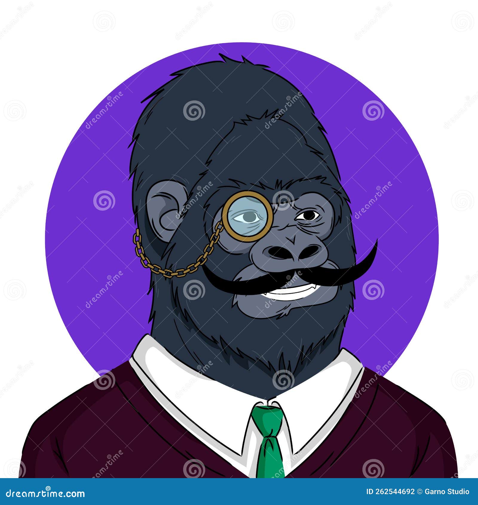 Gorilla with a Monocle in a Suit NFT Concept Stock Vector ...