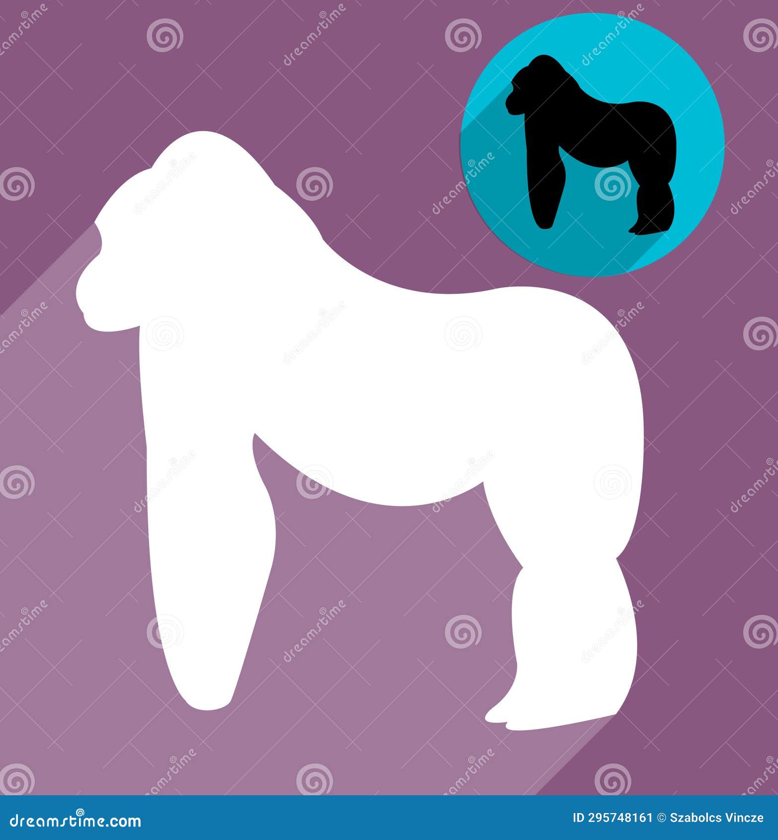 Gorilla silhouette stock vector. Illustration of long - 295748161