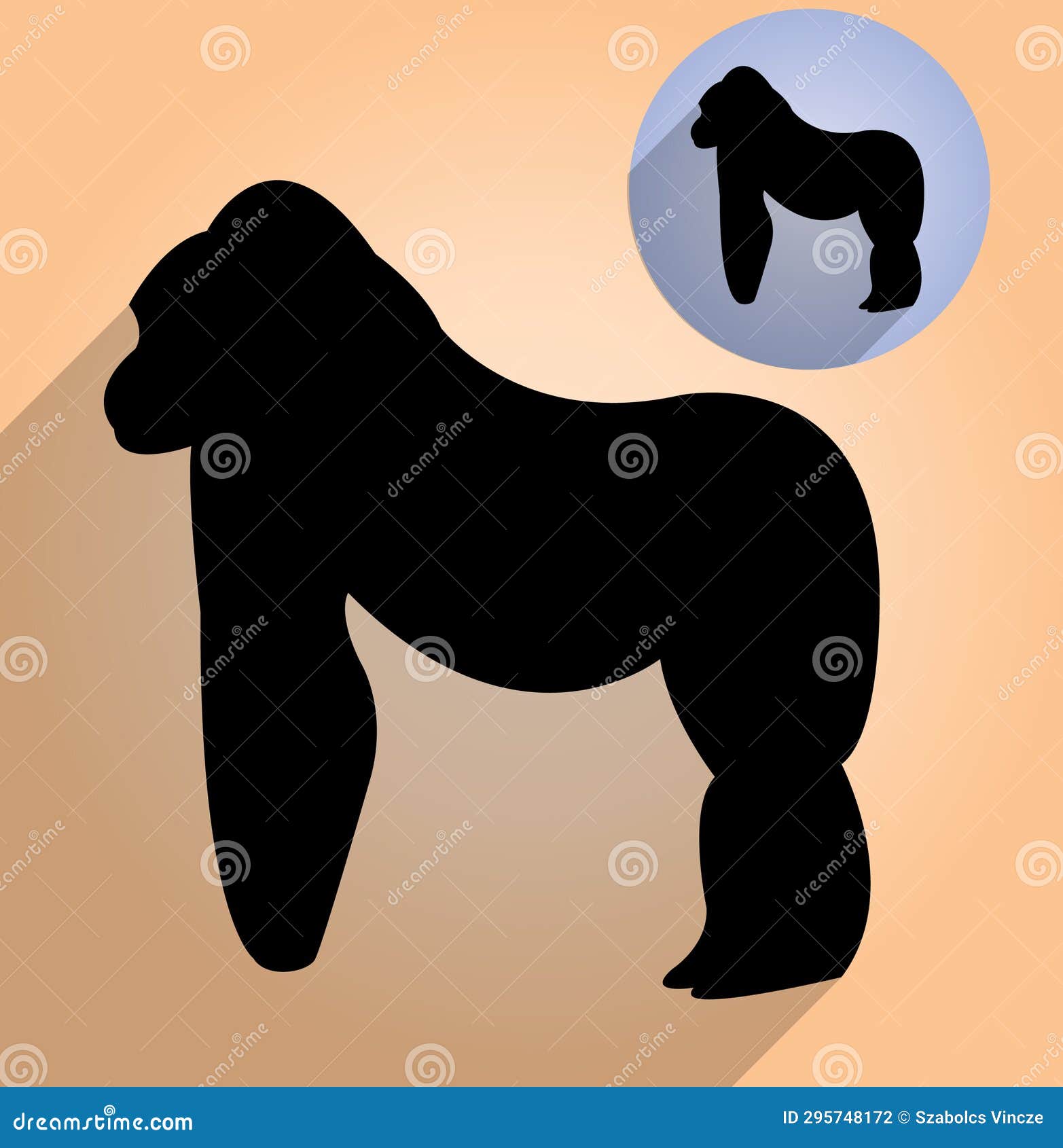 Gorilla silhouette stock vector. Illustration of background - 295748172