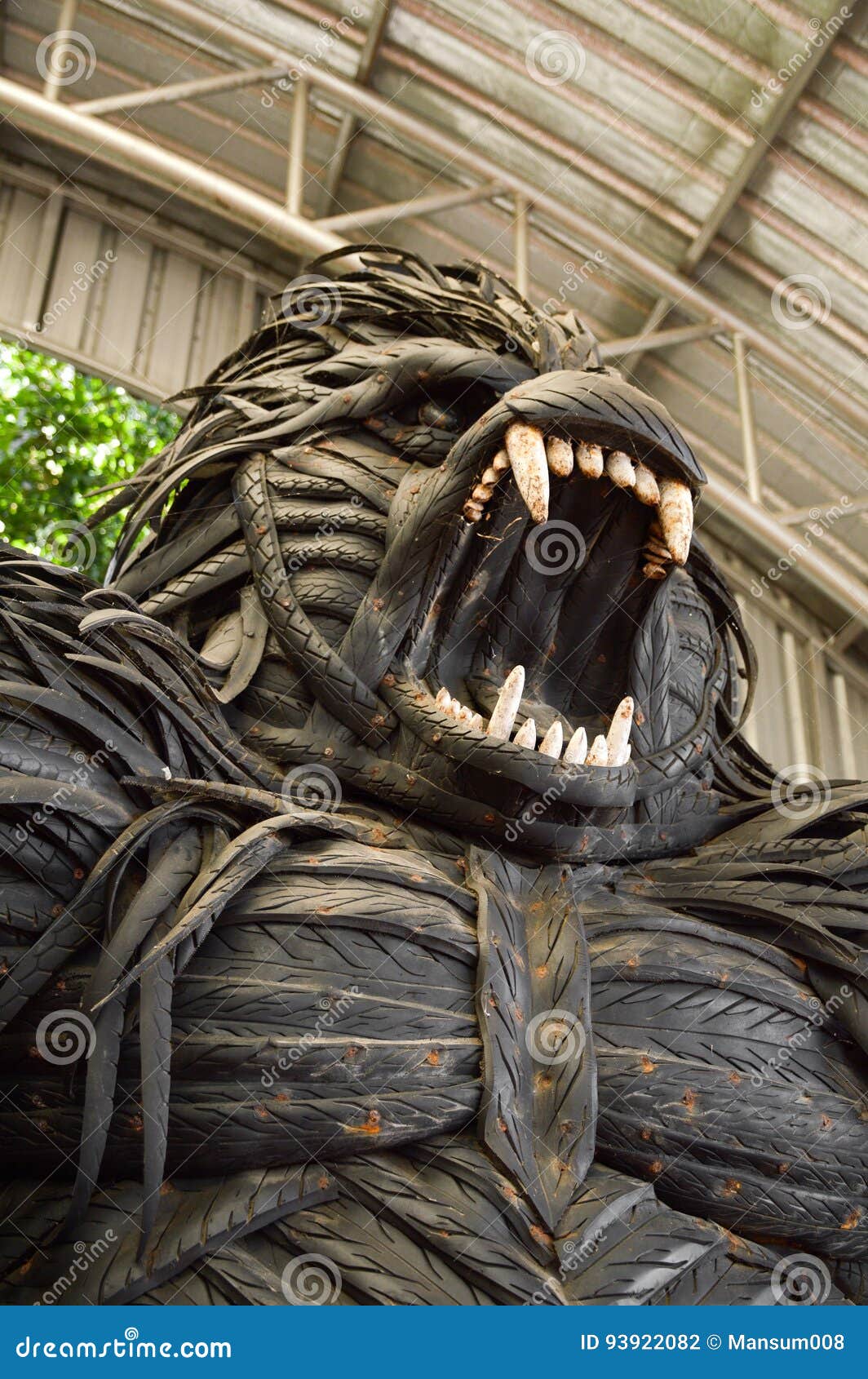 Gorilla Statue Made Form Tires Editorial Photography - Image of black ...