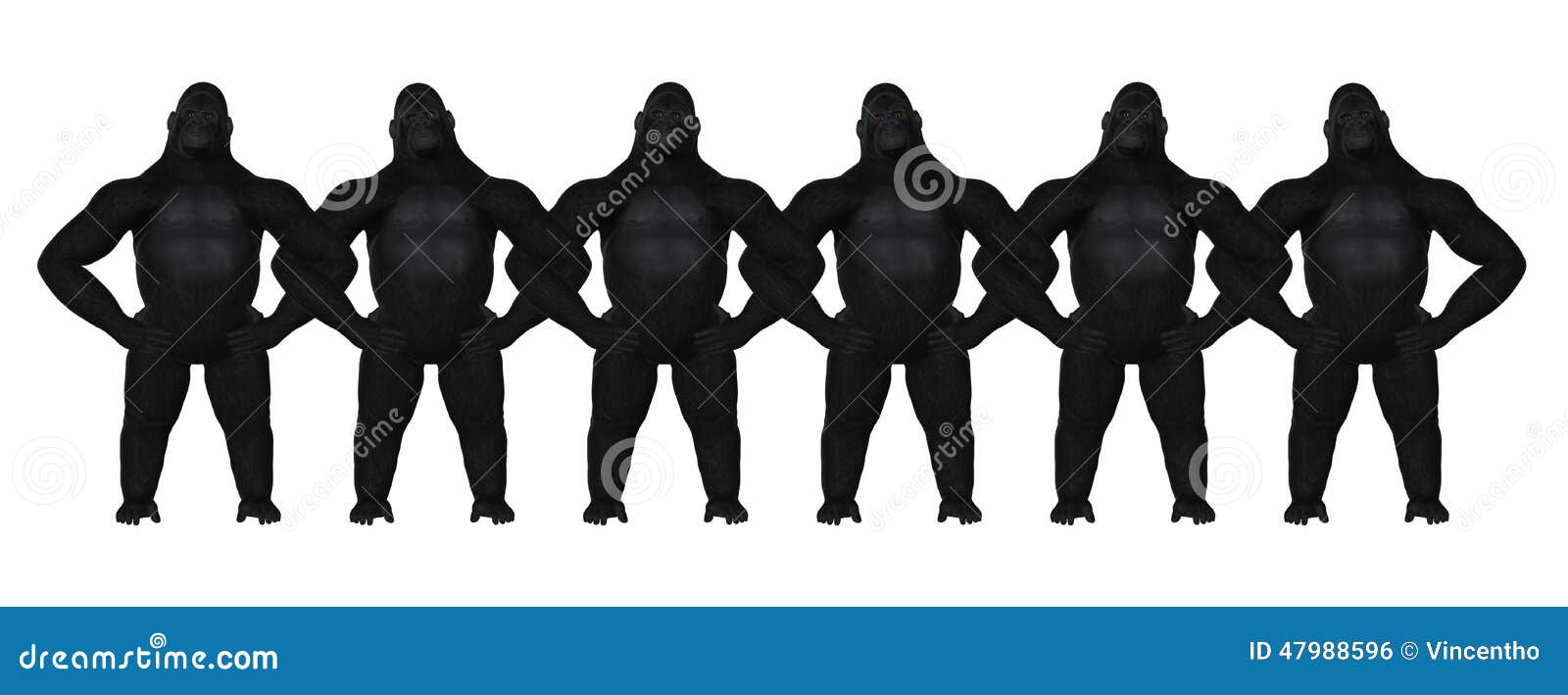 Gorilla Strong Teamwork Arm in Arm Illustration Stock Photo ...