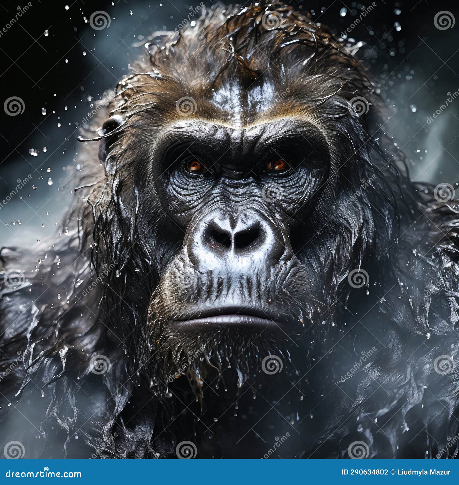 Gorilla Taking Bath AI Generated Stock Illustration - Illustration of ...