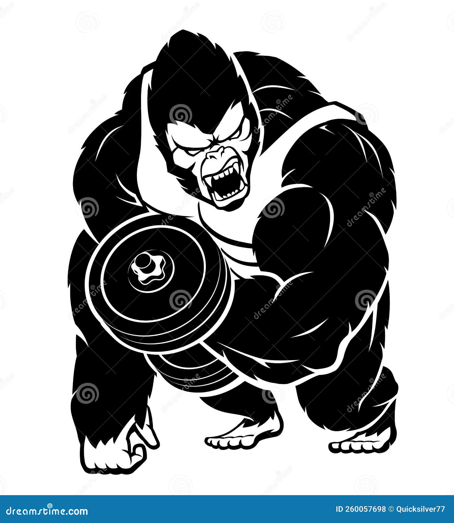 Gorilla Work Out, Gym Illustration Stock Vector - Illustration of ...