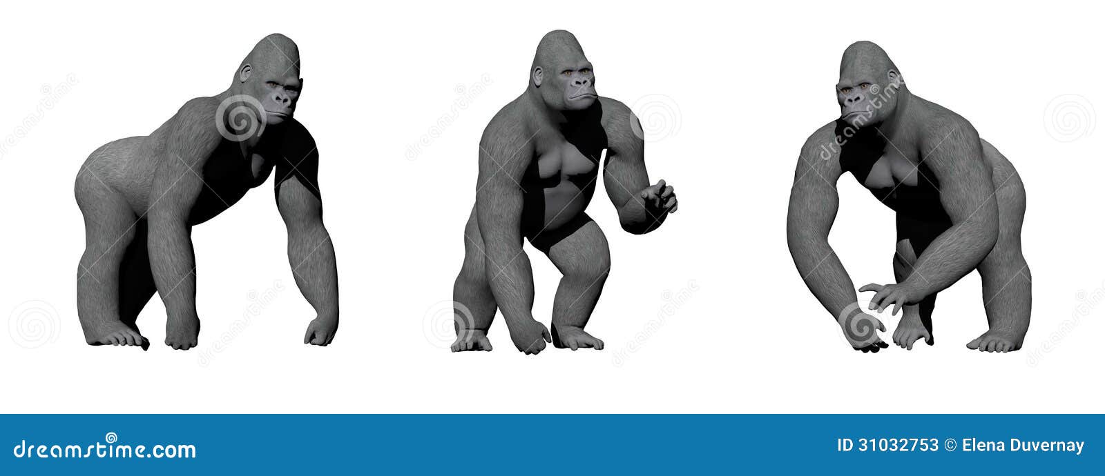 Four Gorillas Walking On A Stairway Royalty-Free Cartoon | CartoonDealer.com #74495354