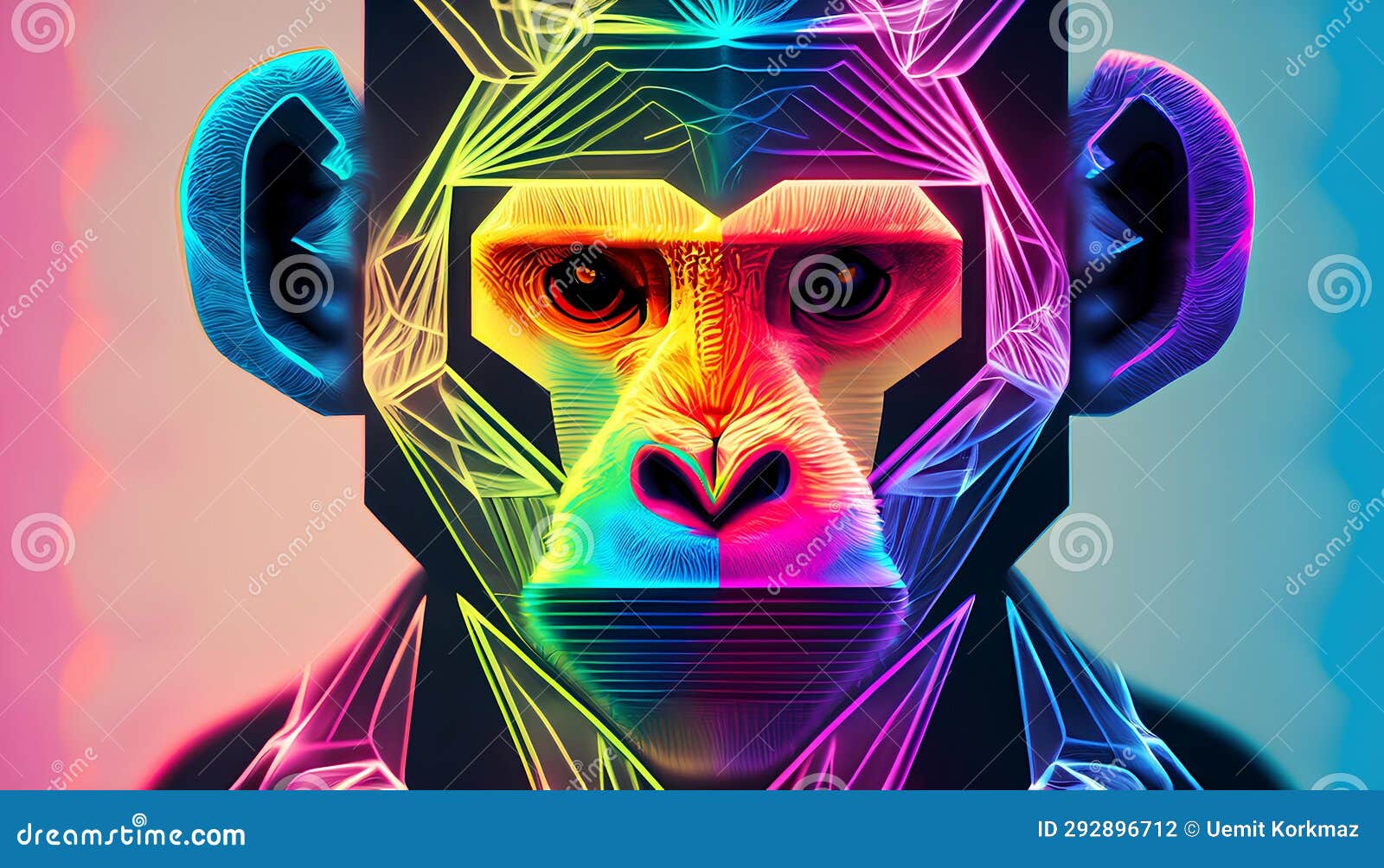 Gorillas and Monkeys in Colorful Pride Colors Stock Illustration ...