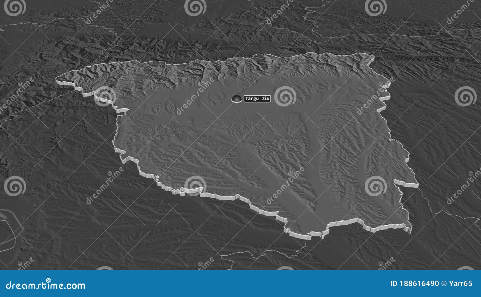 Gorj, Romania - Extruded with Capital. Bilevel Stock Illustration ...