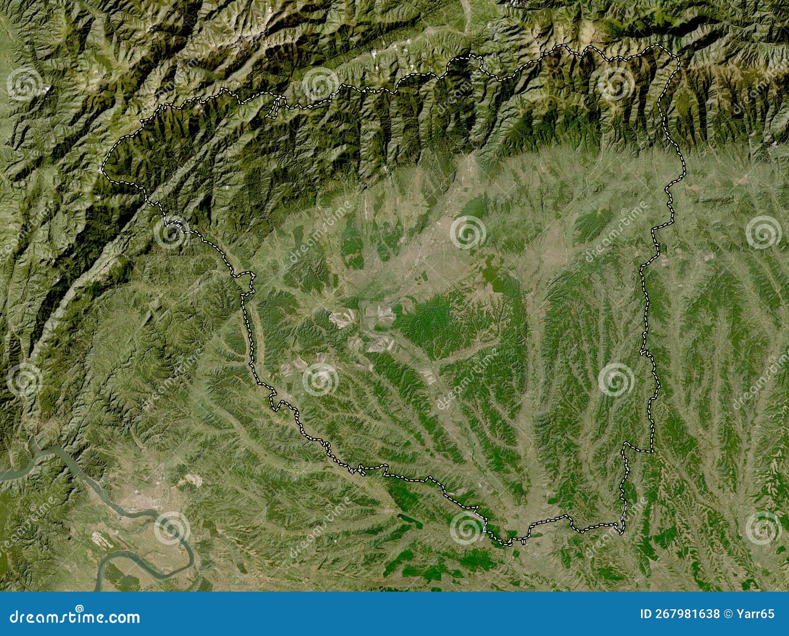 Gorj, Romania. Low-res Satellite. No Legend Stock Illustration ...