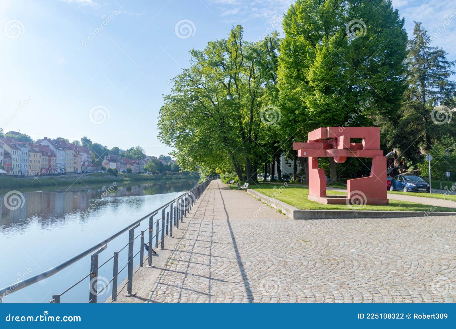 Lusatian Neisse River Boulevard Editorial Photography - Image of ...