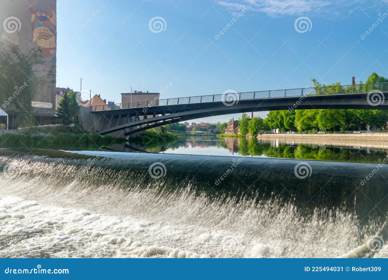 Waterfall on Lusatian Neisse River Editorial Photo - Image of morning ...