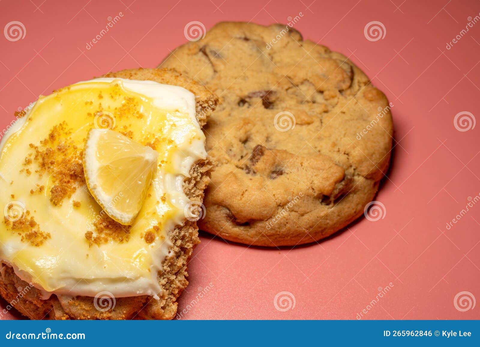 Gormet Cookie on a Pink Background Stock Photo - Image of slice ...