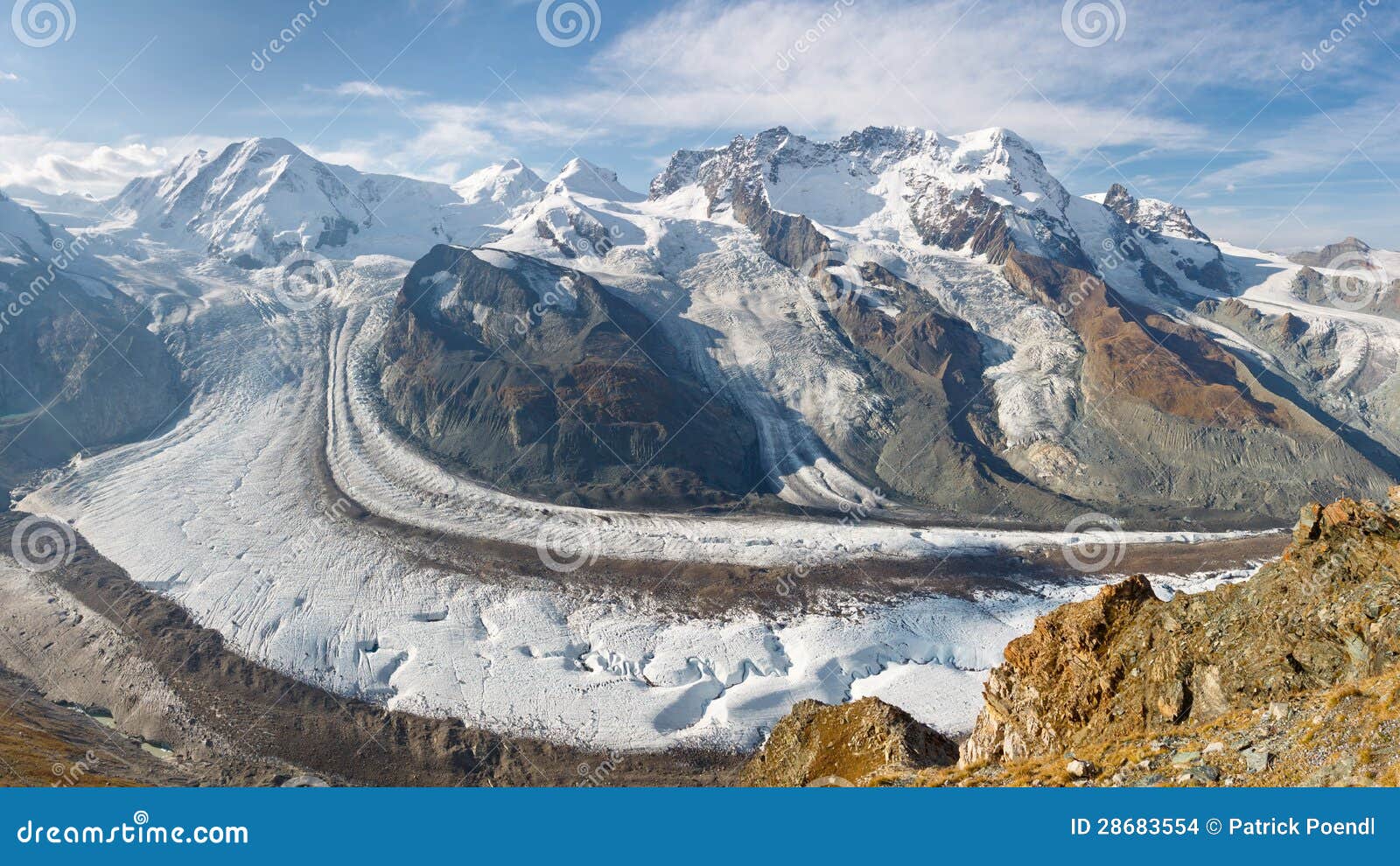 Gorner Glacier Panorama stock photo. Image of europe - 28683554