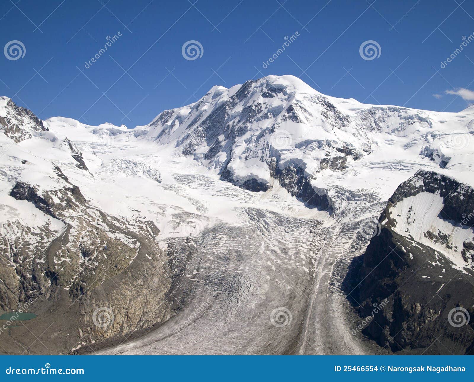 Gorner Glacier on the Swiss Alps Stock Photo - Image of adorable, peak ...