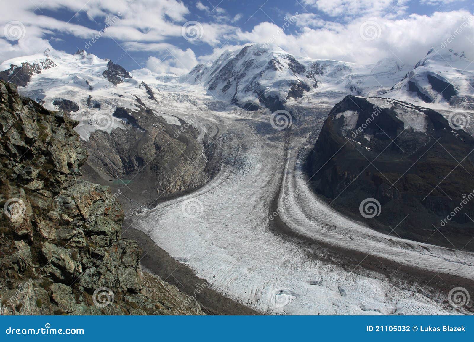 Gorner Gletscher stockfoto. Bild von nave, alpin, gletscher - 21105032