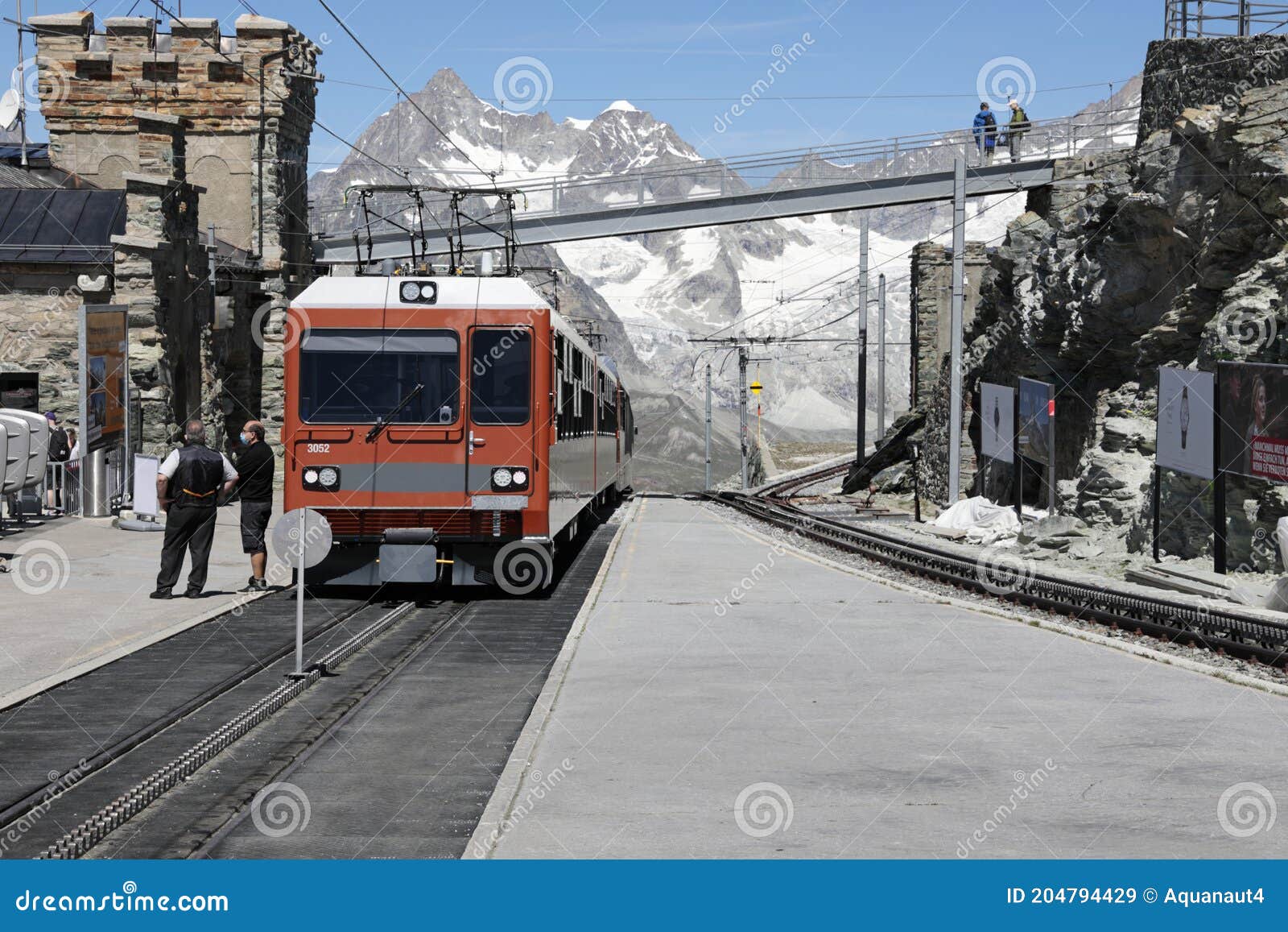 Gornergrat rack railway editorial stock image. Image of calm - 204794429
