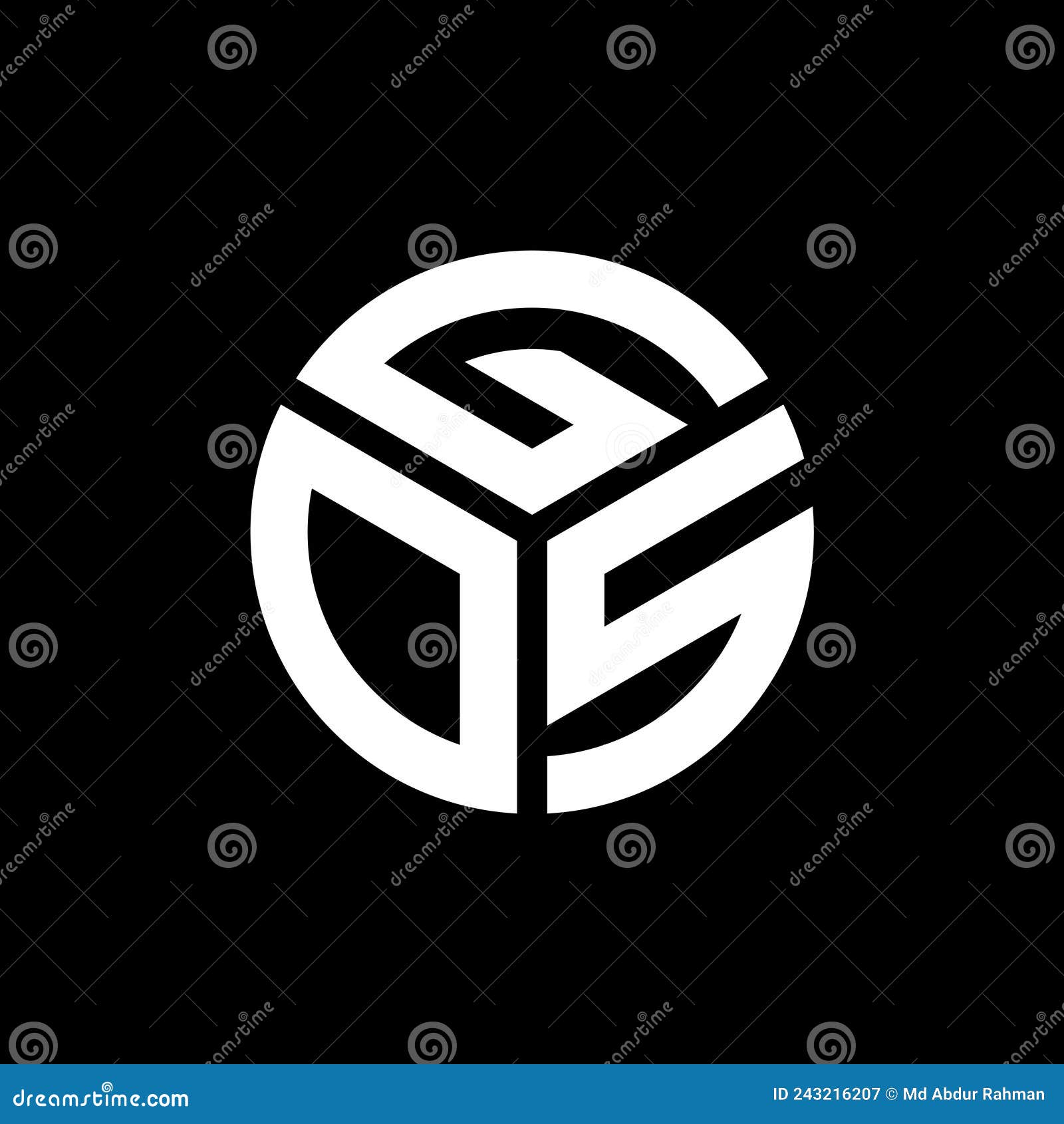 GOS Letter Logo Design On Black Background. GOS Creative Initials ...
