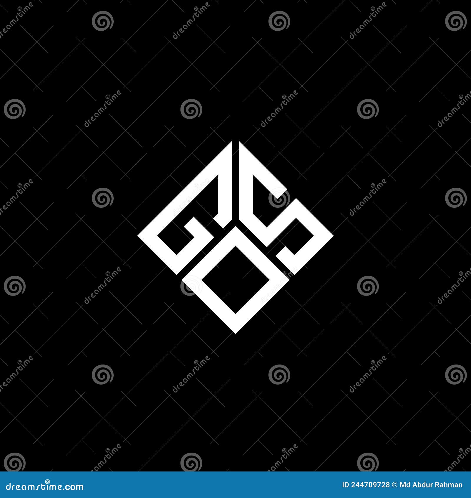 GOS Letter Logo Design On Black Background. GOS Creative Initials ...