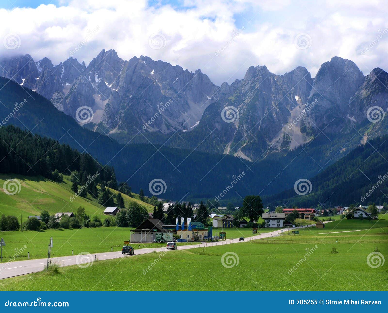 Gosau stock image. Image of mountain, europe, grass, sunny - 785255
