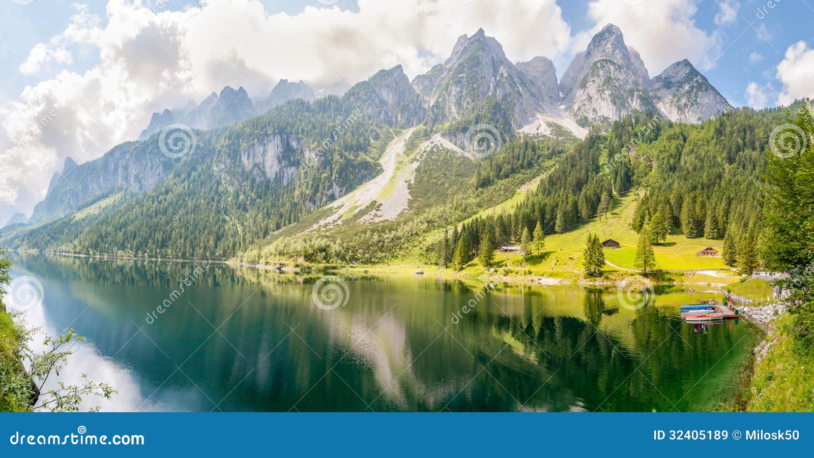 Gosausee Panorama stock image. Image of traveling, gosau - 32405189