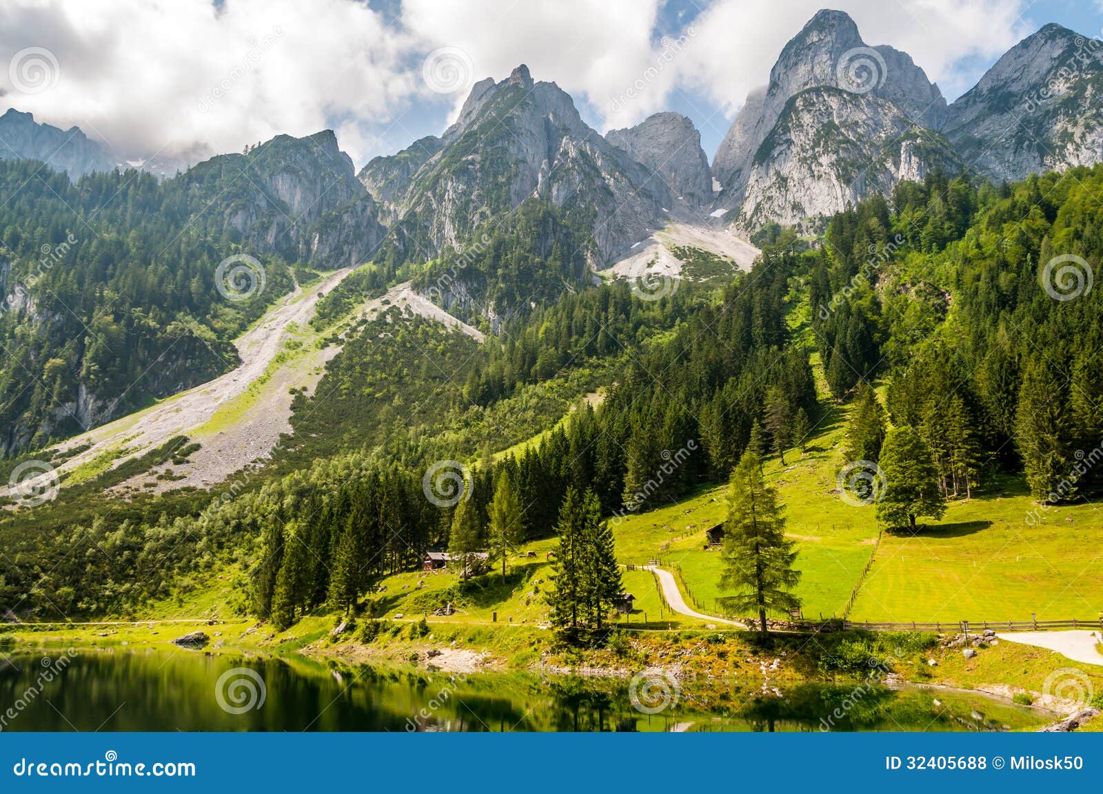 Gosausee stock photo. Image of lake, meadows, hiking - 32405688