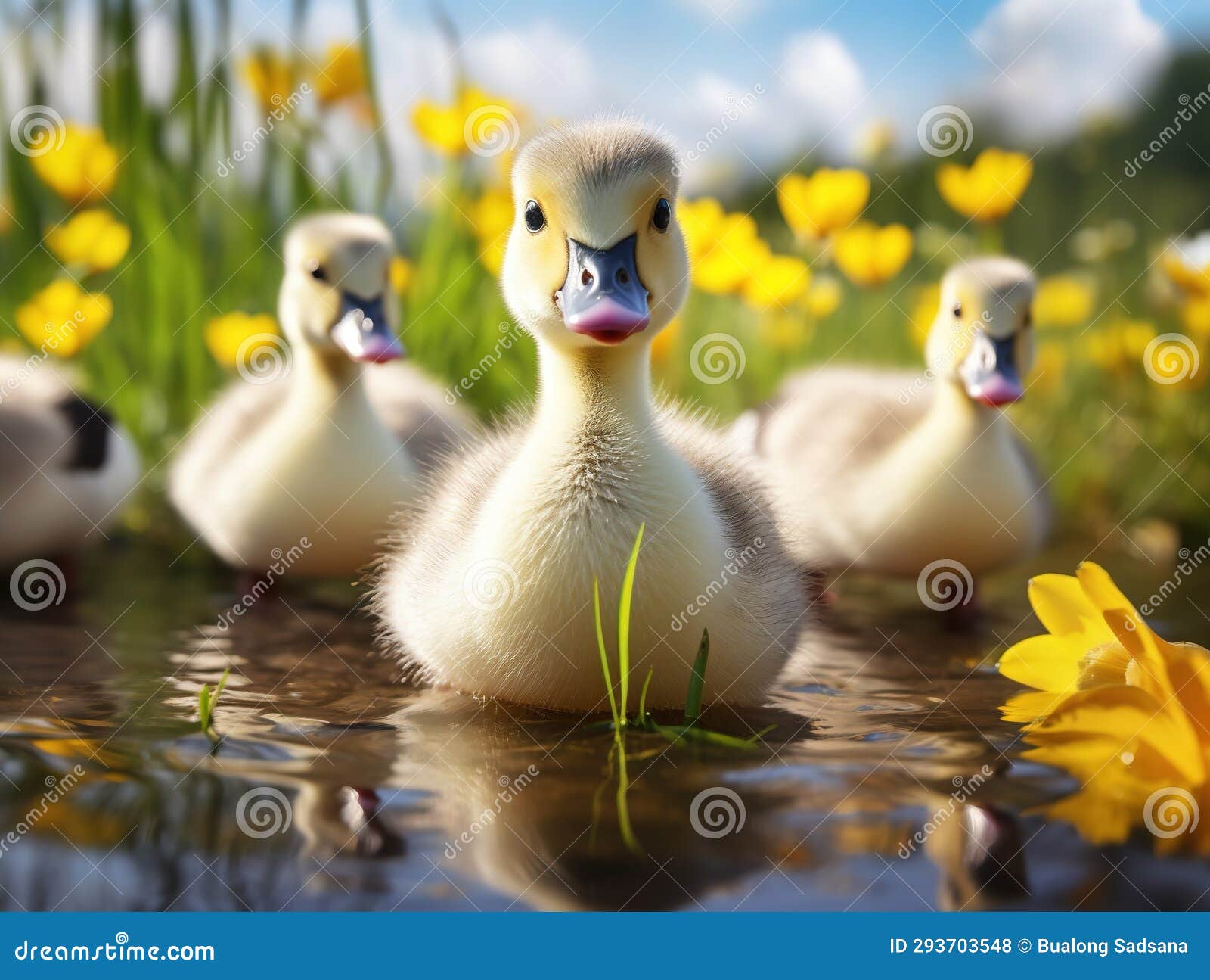 Adorable Gosling. Cute Farm Poultry Bird Cartoon Vector Illustration ...