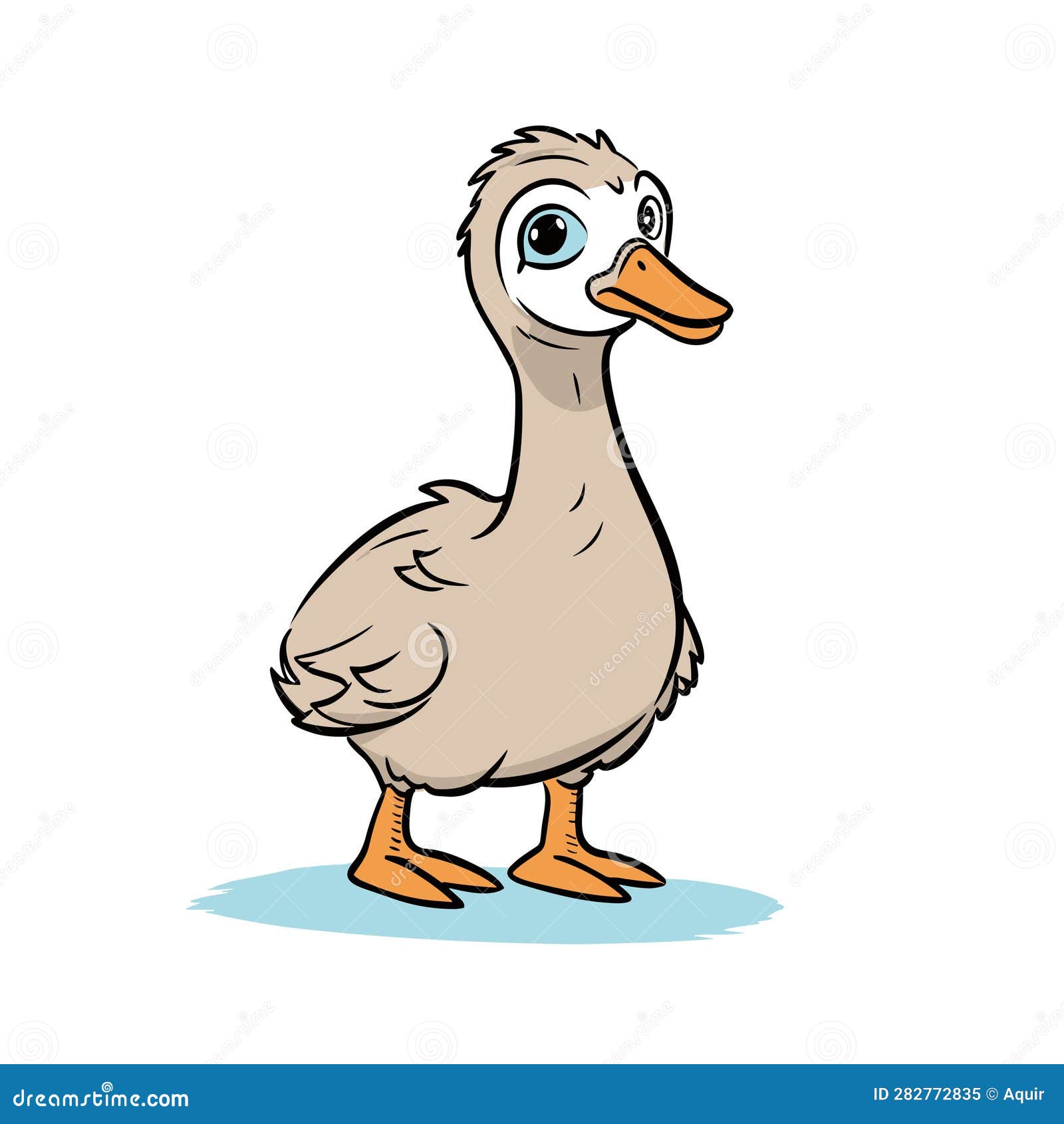 Gosling Hand-drawn Illustration. Gosling. Vector Doodle Style Cartoon ...