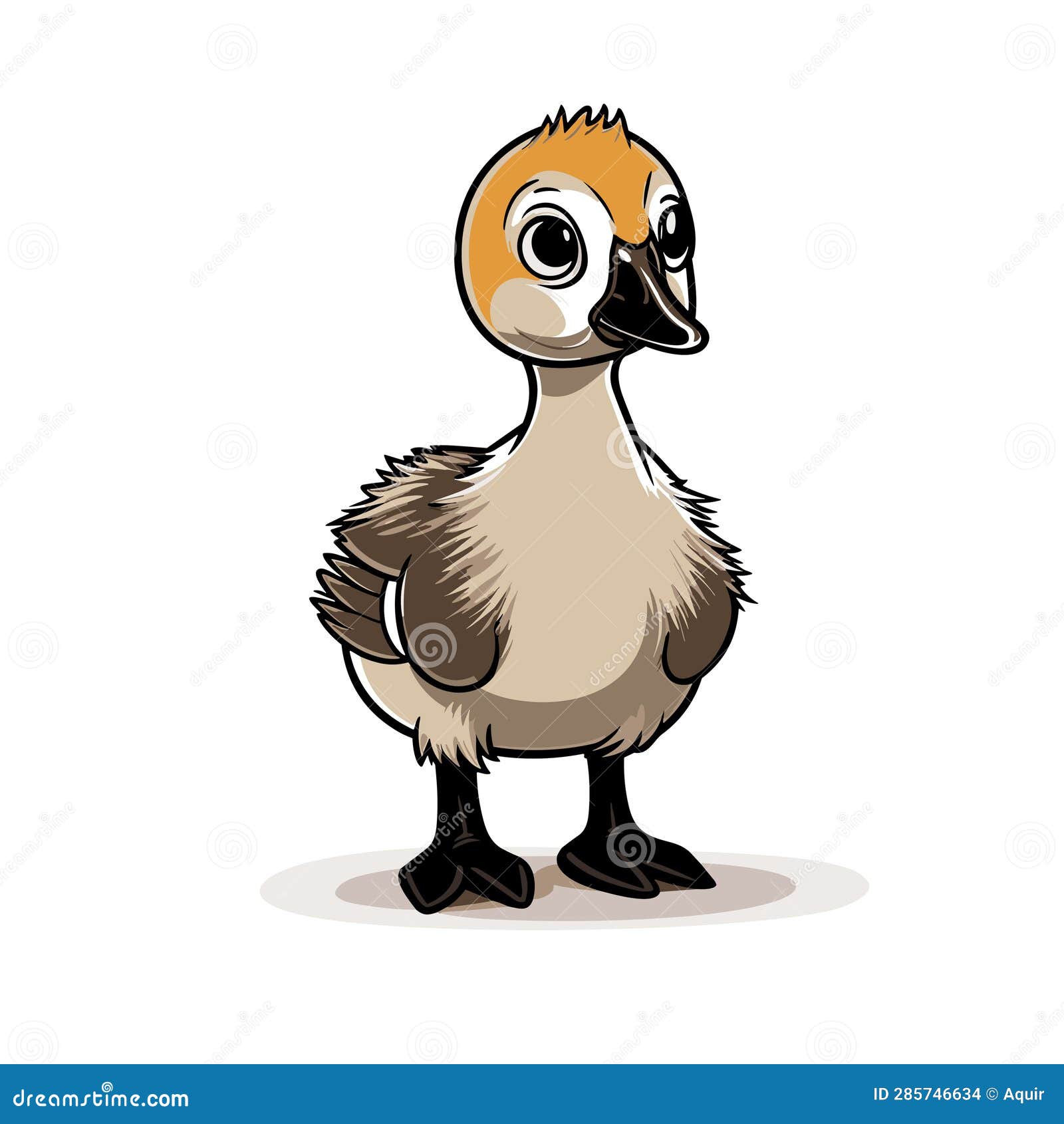 Gosling Hand-drawn Illustration. Gosling. Vector Doodle Style Cartoon ...