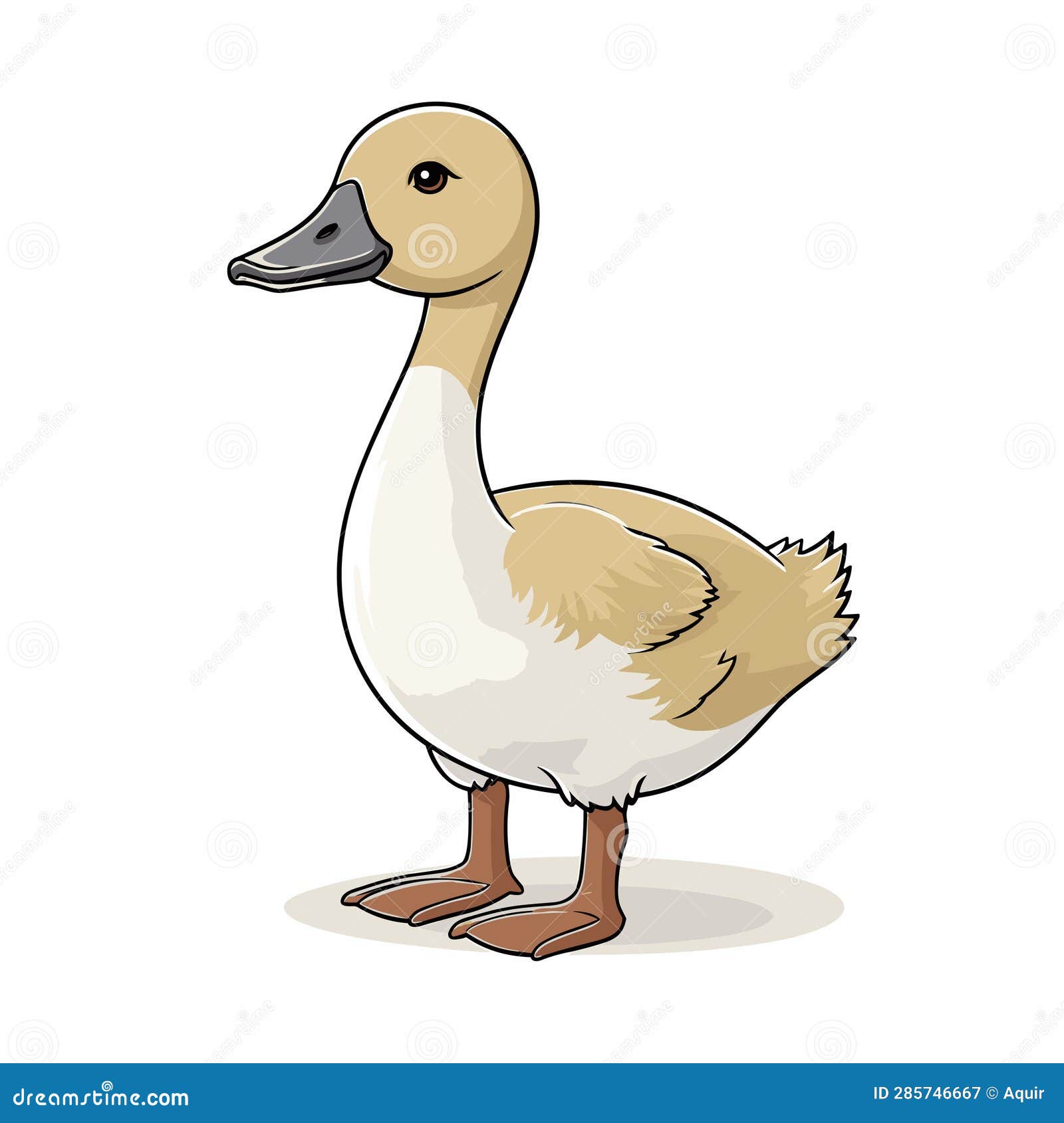 Gosling Hand-drawn Illustration. Gosling. Vector Doodle Style Cartoon ...