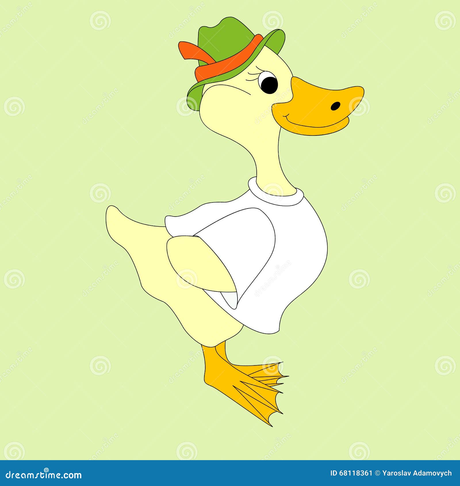 Adorable Gosling. Cute Farm Poultry Bird Cartoon Vector Illustration ...