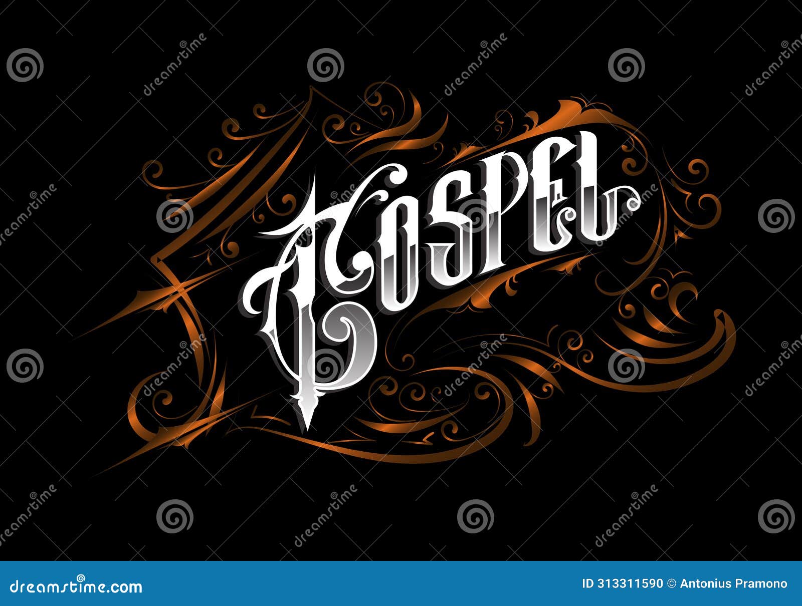 GOSPEL Lettering Custom Template Design Stock Vector - Illustration of ...