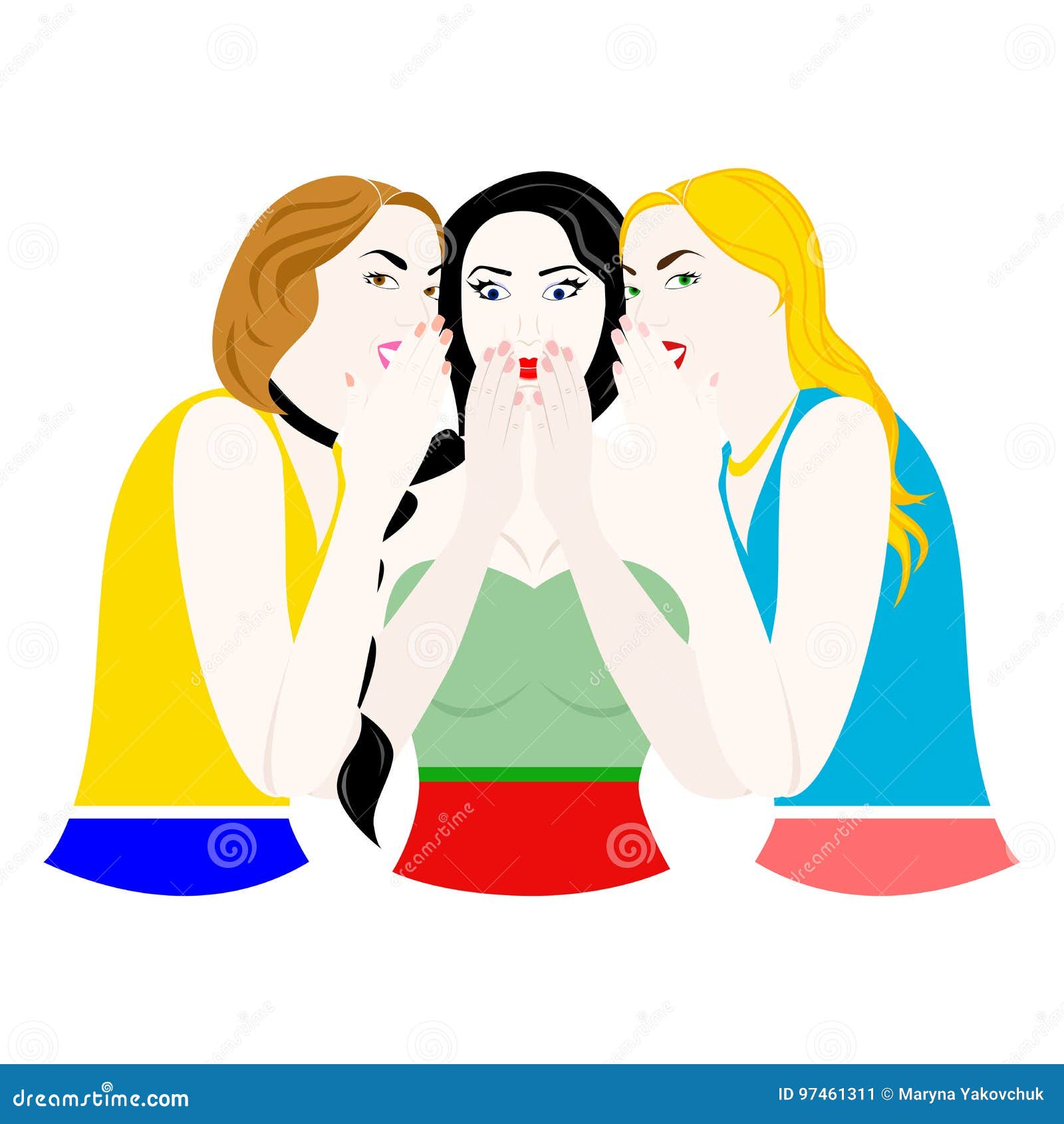 The gossip girls stock vector. Illustration of rumors - 97461311