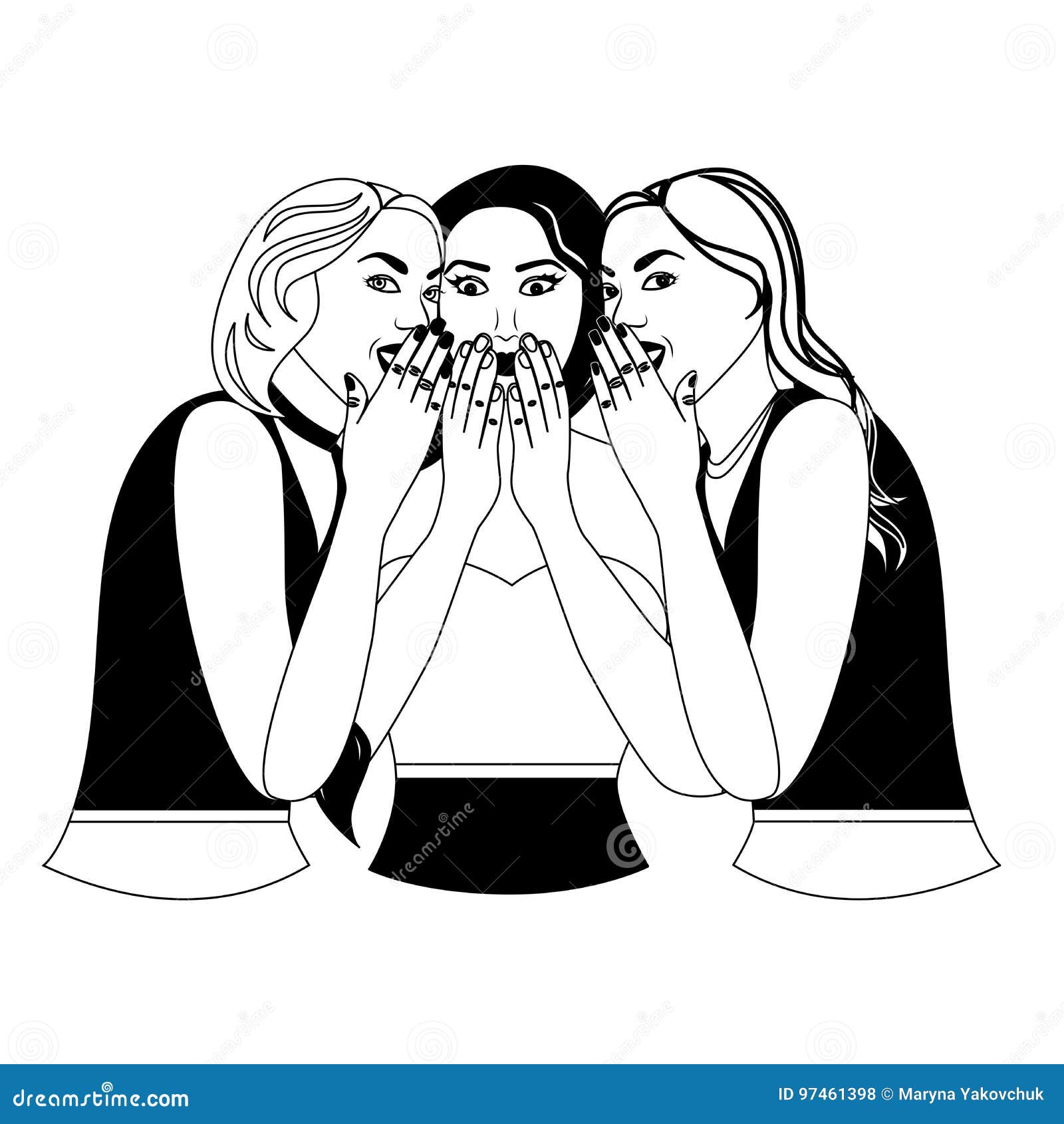 The gossip girls stock vector. Illustration of woman - 97461398