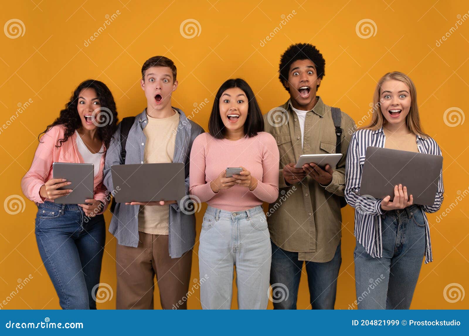 Gossip, Shocking News, Study with Online Technology and Teamwork Stock ...