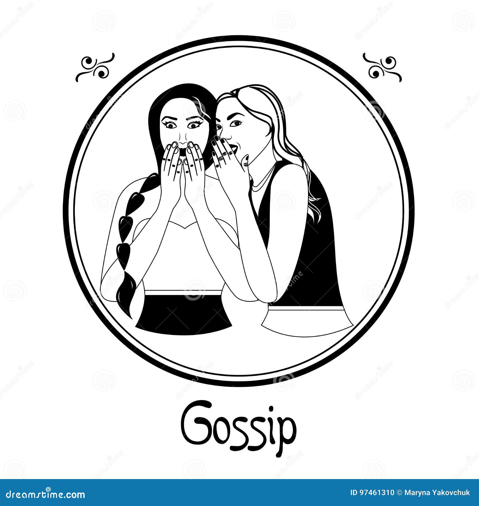 The gossip sin stock vector. Illustration of rumors, white - 97461310