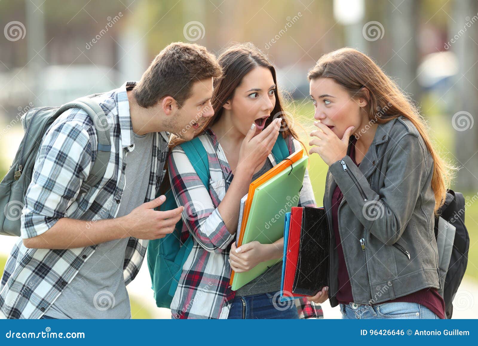 Gossip Students Telling Secrets Stock Photo - Image of looking, news ...