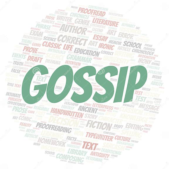 Gossip Typography Word Cloud Create with the Text only Stock ...