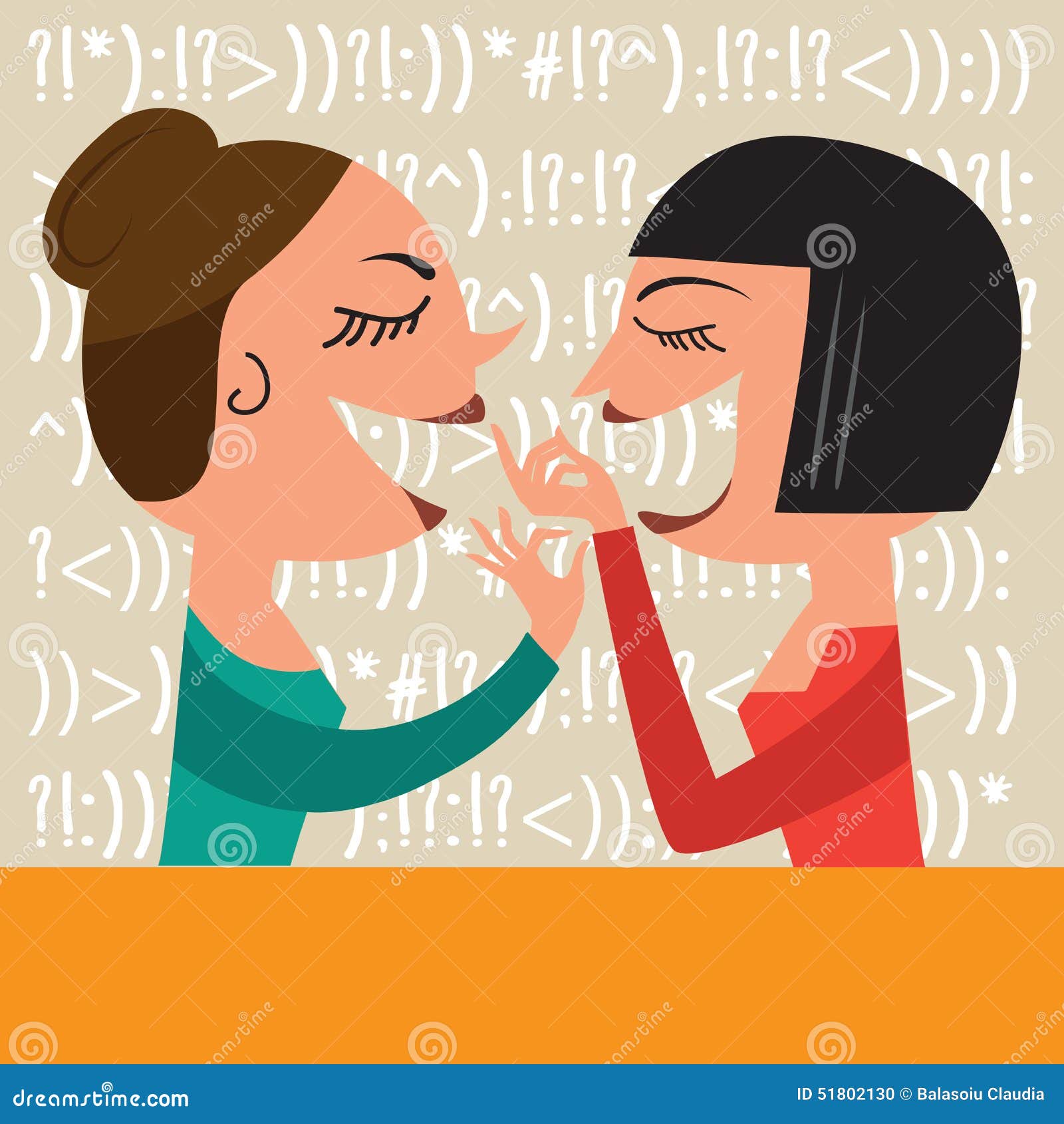 Gossiping Women Lifestyle, Emotion And People Concept Cartoon Vector ...