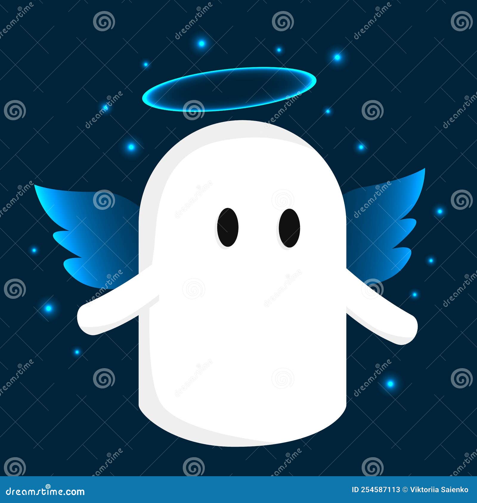 Halloween Ghost Angel Icon Nimb Stock Vector - Illustration of drawing ...