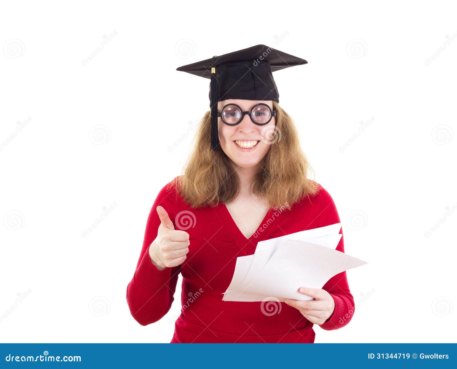 Got the Best Grade on My Exam Stock Image - Image of caucasian, eyes ...