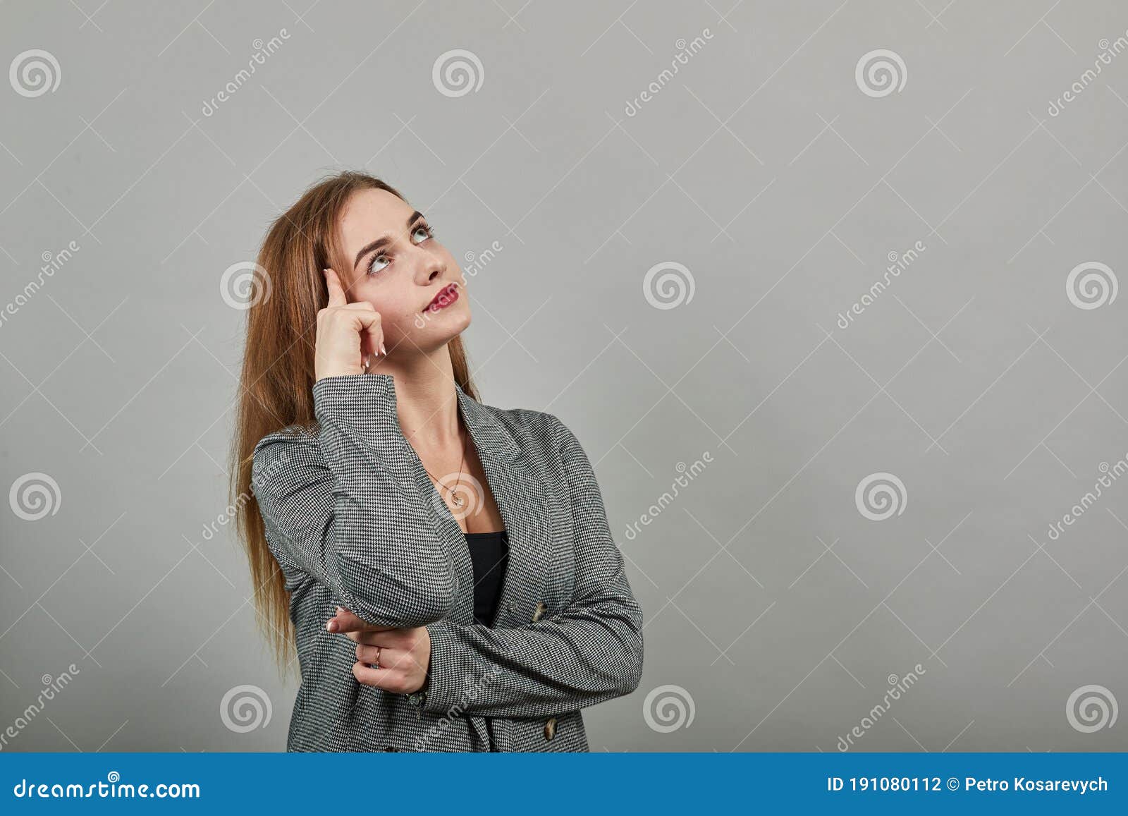 Got Head on Hand Thinking about Question, Pensive Expression. Doubt ...