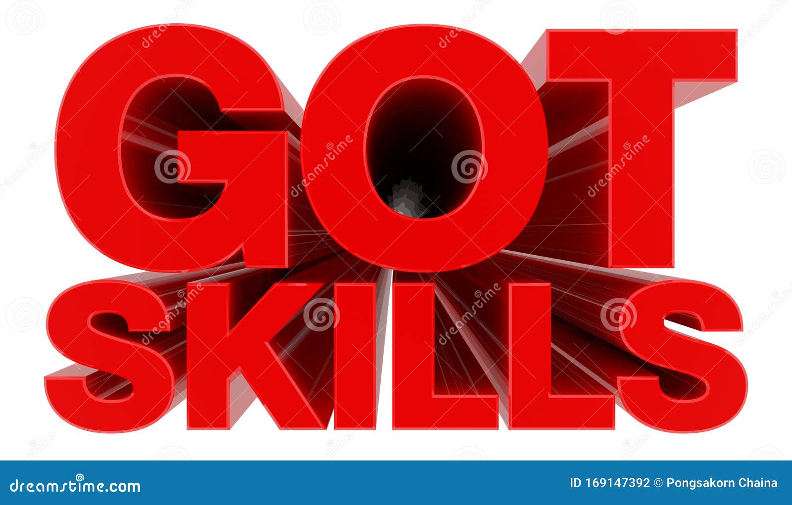 GOT SKILLS Word on White Background 3d Rendering Stock Illustration ...