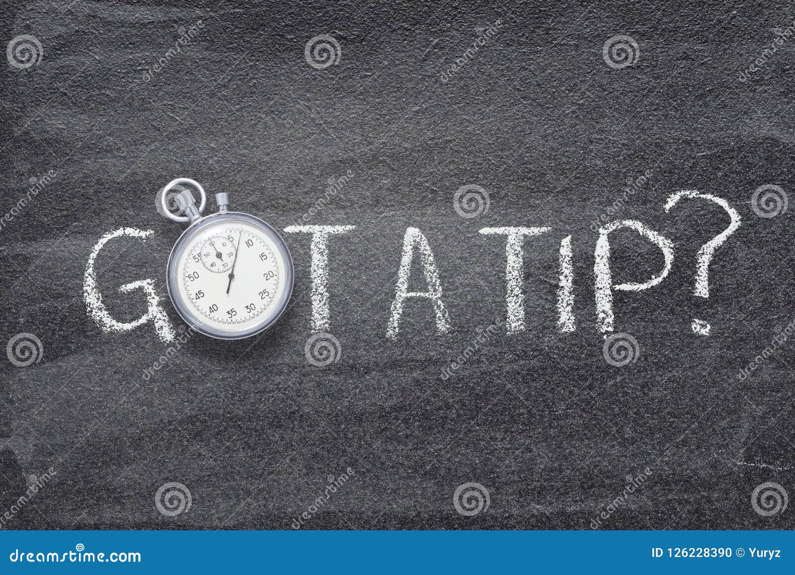 Got a tip question stock photo. Image of time, chalkboard - 126228390