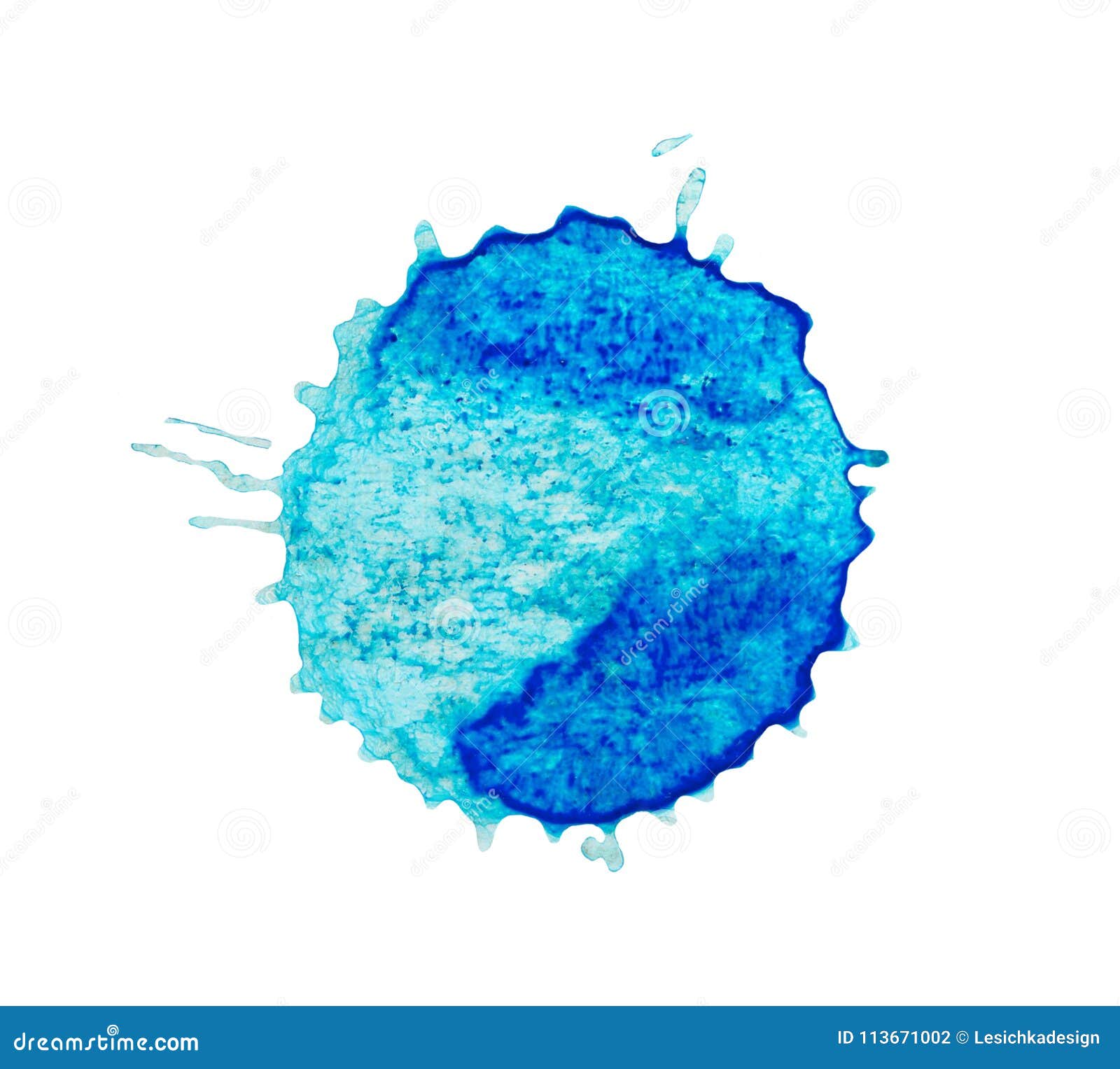 Gota Azul Abstrata Da Aquarela Respingo Azul Da Aquarela Ilustração ...